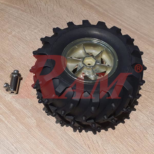 Robot Tires 120x60mm + Metal Coupler - Off Road (1 Wheel) RS003CS | RAM ...