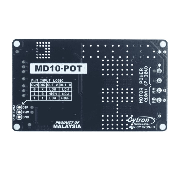 MD10-POT Cytron 10Amp 7V-30V Potentiometer & Switch Control DC Motor ...