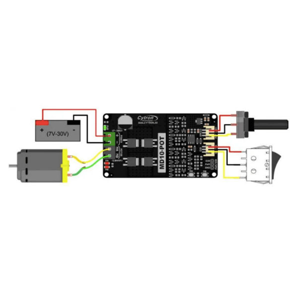 MD10-POT Cytron 10Amp 7V-30V Potentiometer & Switch Control DC Motor ...