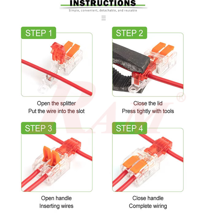WAGO T-Tap 1x1 (Blue) 1~1.5mm² Stripping Free Wiring Connector ...
