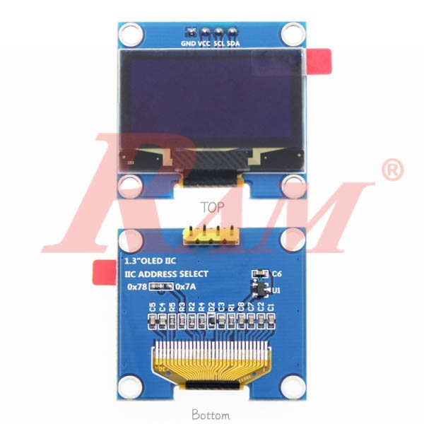OLED 1.3" 4pin LCD Display Module I2C IIC Communicate | RAM Electronics ...
