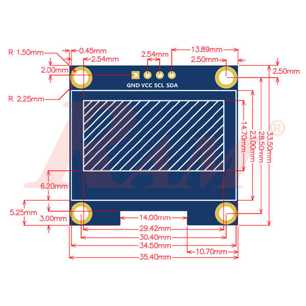 OLED 1.3" 4pin LCD Display Module I2C IIC Communicate | RAM Electronics ...