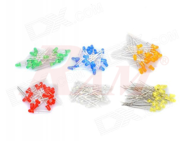 LED Pack 3mm Mixed (120 LED) + Free Storage Box | RAM Electronics website