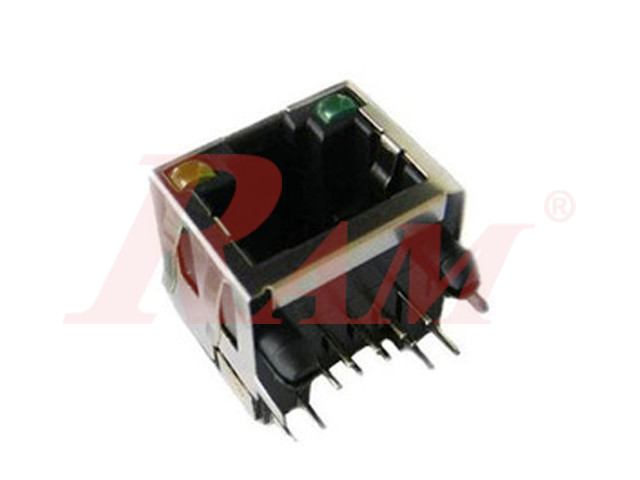 RJ45 - 8 Pin With LED Network Connector On PCB | RAM Electronics website
