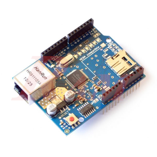 Arduino Shield - Ethernet Shield W5100 + SD Card | RAM Electronics website