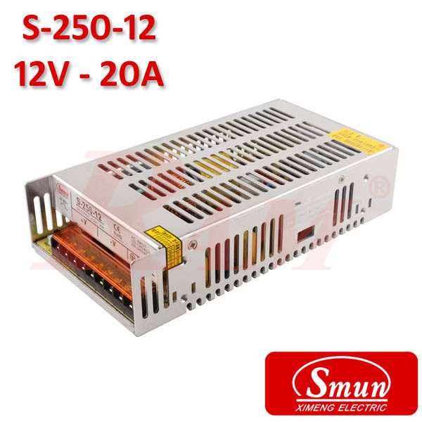 Smun® Industrial SMPS Output +12Vdc/20A Input 220Vac (S-250-12) | RAM ...