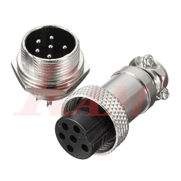 GX12-6 Pole Metal Male Female Panel Chassis Connector | RAM Electronics ...