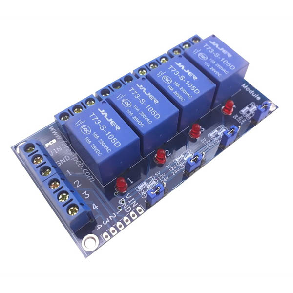 4 Output Relay Module Works on (5V/12V/24V) Signal | RAM Electronics ...