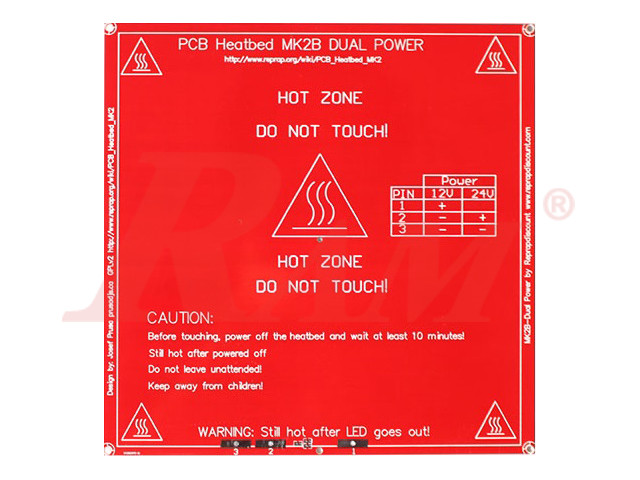 3D Printer Heatbed PCB MK2B 12/24V for RepRap (SKU#3D1006) | RAM ...