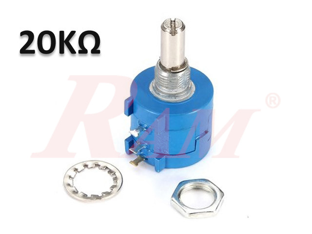 POT3590S - 20KΩ (203L) Rotary Wirewound Precision Potentiometer 10 ...