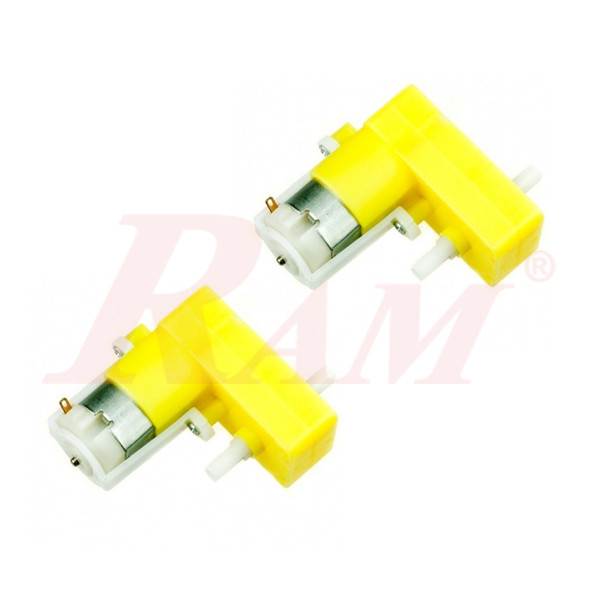 Mini 90° DC Gearbox Motors Pair (2 Motors) With Back Shaft | RAM ...