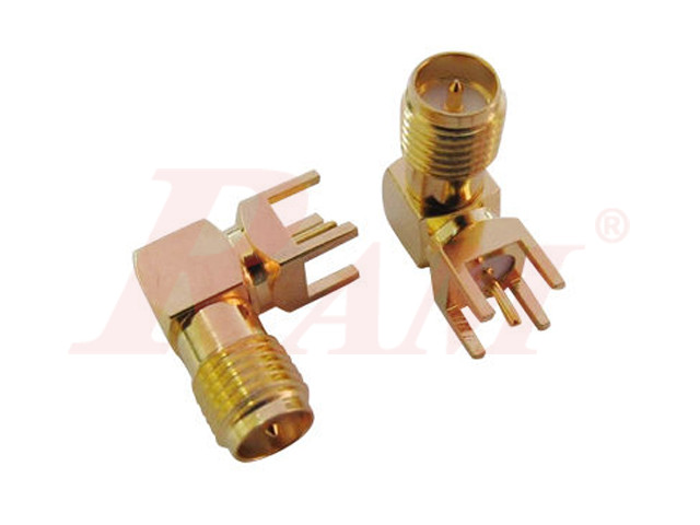 SMA Male Connector 90° - Angled for PCB | RAM Electronics website