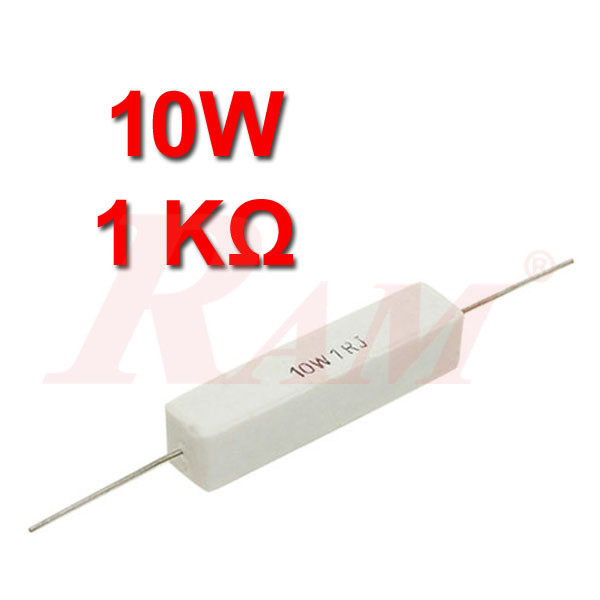 Ceramic Power Resistor 10W / 1KΩ | RAM Electronics website