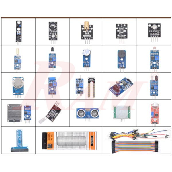 Sensor Kit 24 in 1 For Arduino, Raspberry Pi & Microcontrollers | RAM ...