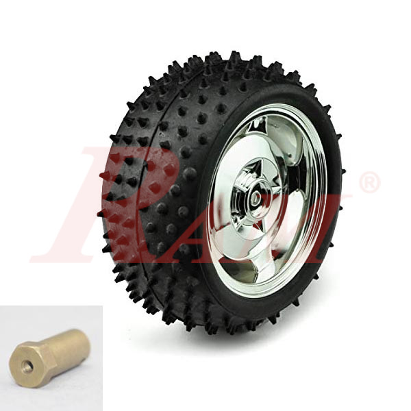 Robot Tires 85x38mm + Metal Coupler - Off Road (1 Wheel) | RAM ...