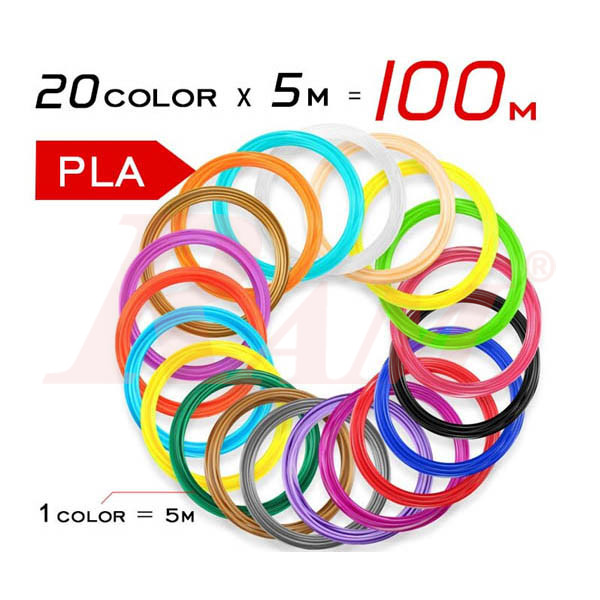 1.75mm PLA 3D Pen Filament in Bag 5 Meter x 20 Roll (SKU#BH005) | RAM ...