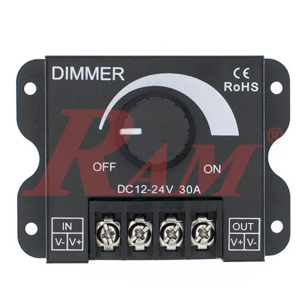 Manual LED Dimmer Control DC12-24Vdc / 30A PWM | RAM Electronics website