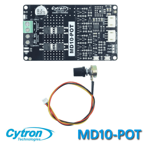 MD10-POT Cytron 10Amp 7V-30V Potentiometer & Switch Control DC Motor ...