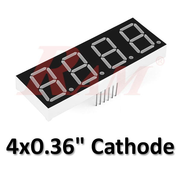 7 Segment (4x1) 0.36" Common Cathode | RAM Electronics website