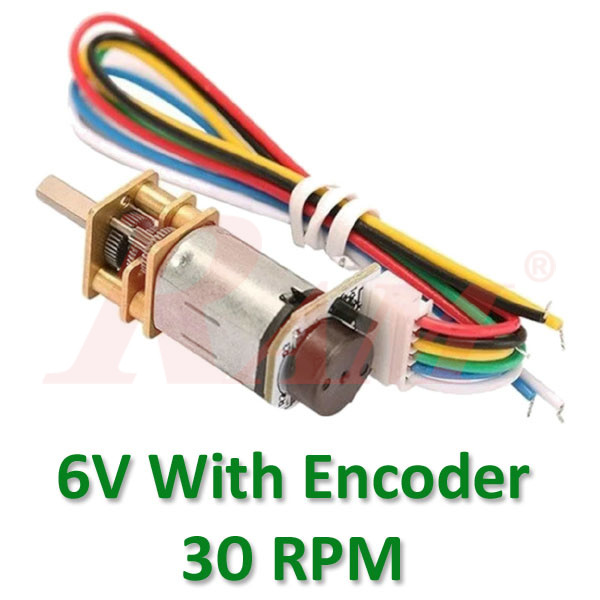 Micro Metal (With Encoder) 6V DC Geared Motor 30 rpm (GA12-N20) | RAM ...