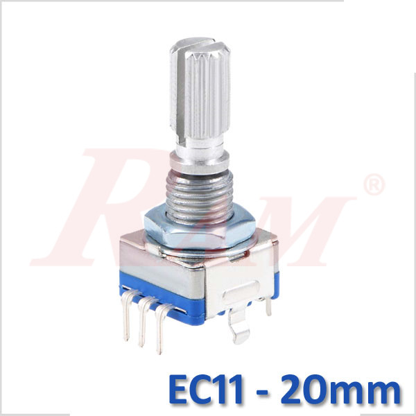 EC11 Rotary Encoder With Push Button Switch 5pin 20mm Silver | RAM ...